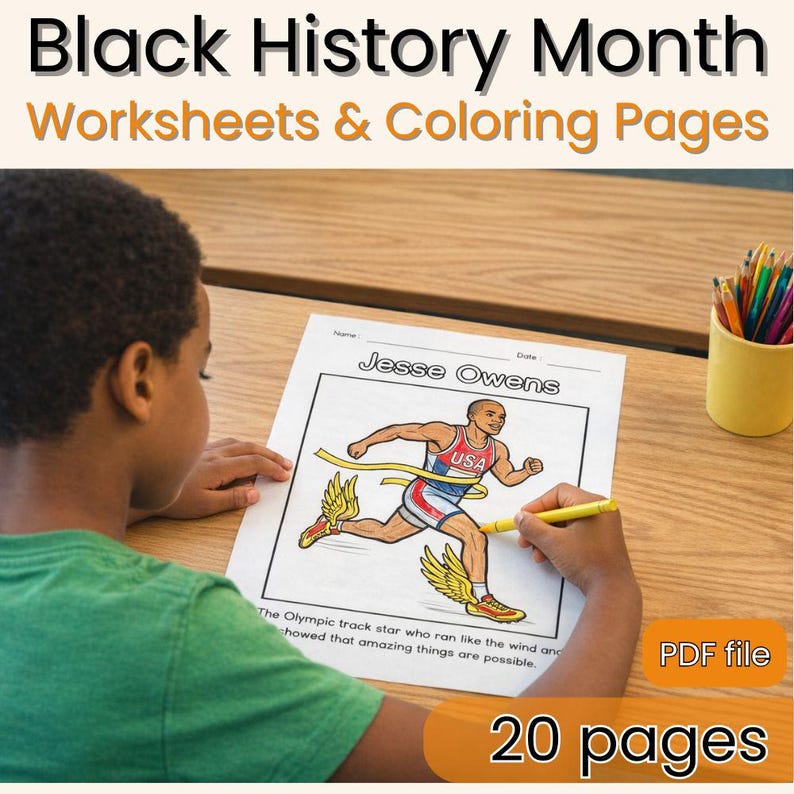 Black History Month Worksheets & Coloring Pages for Kids | Inspiring ...