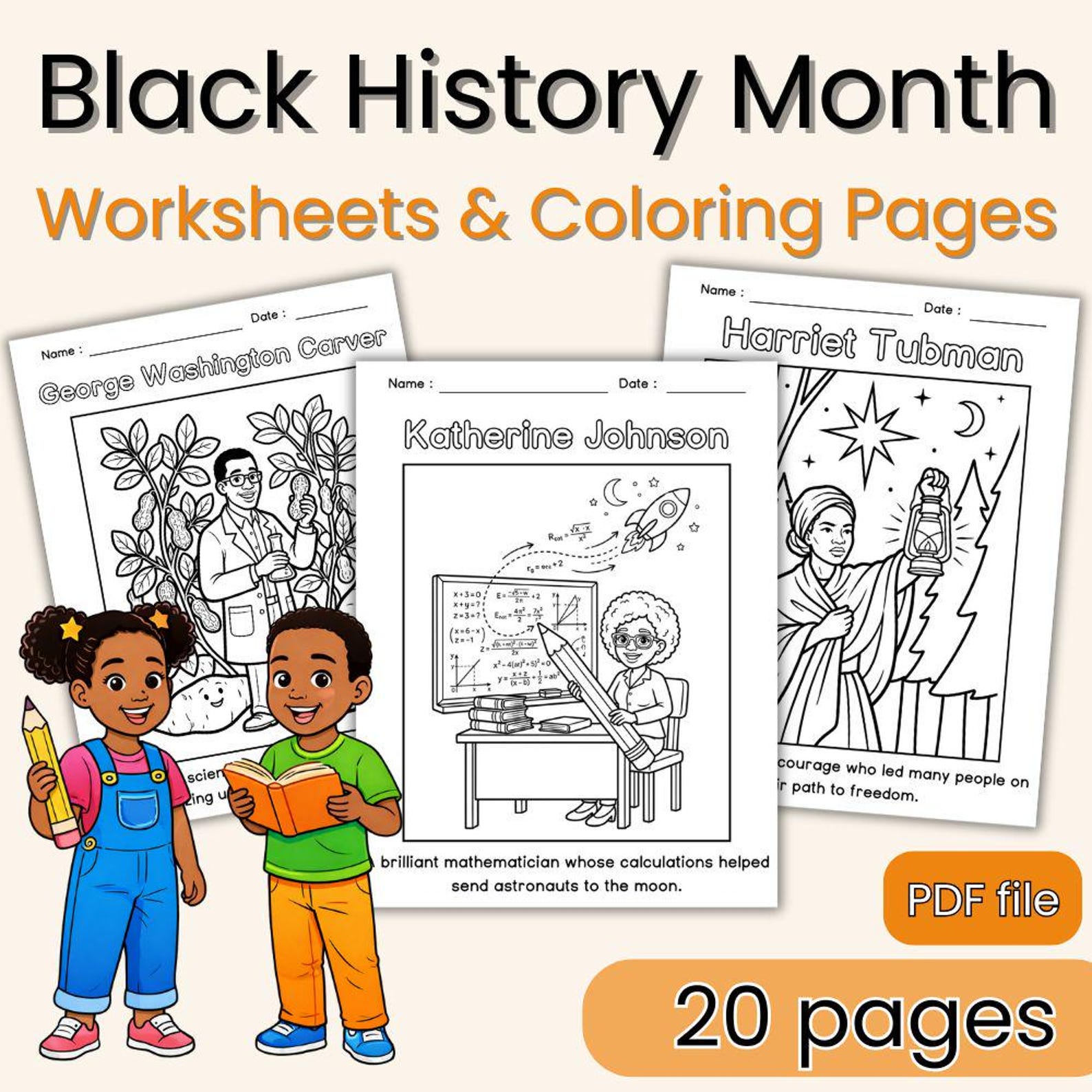 Black History Month Worksheets & Coloring Pages for Kids | Inspiring ...