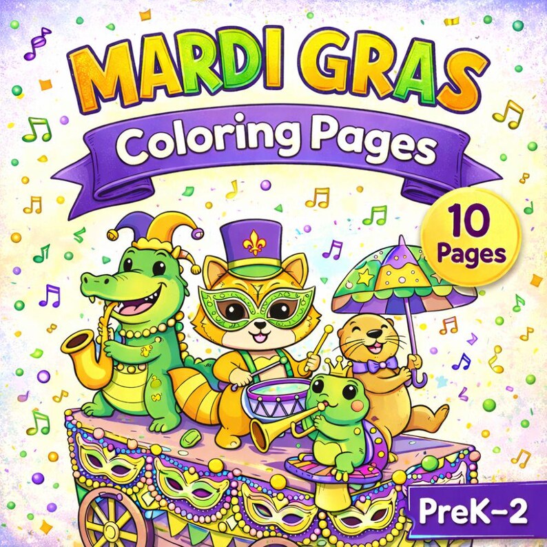 Mardi Gras Coloring Pages for Kids | Mardi Gras Activities | Printable ...
