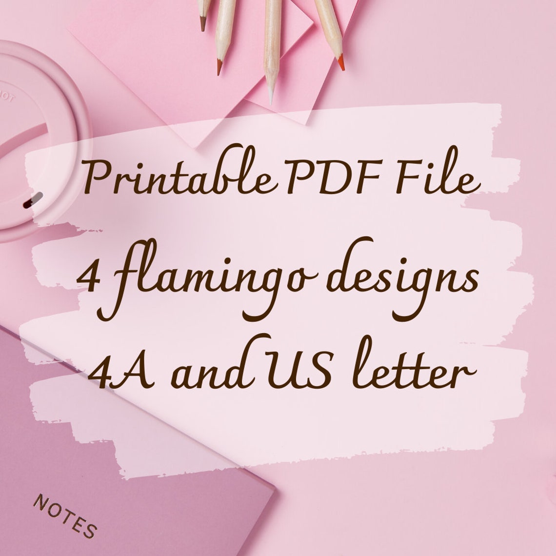Flamingo Writing Paper, Printable Stationary, Printable Paper, Note ...
