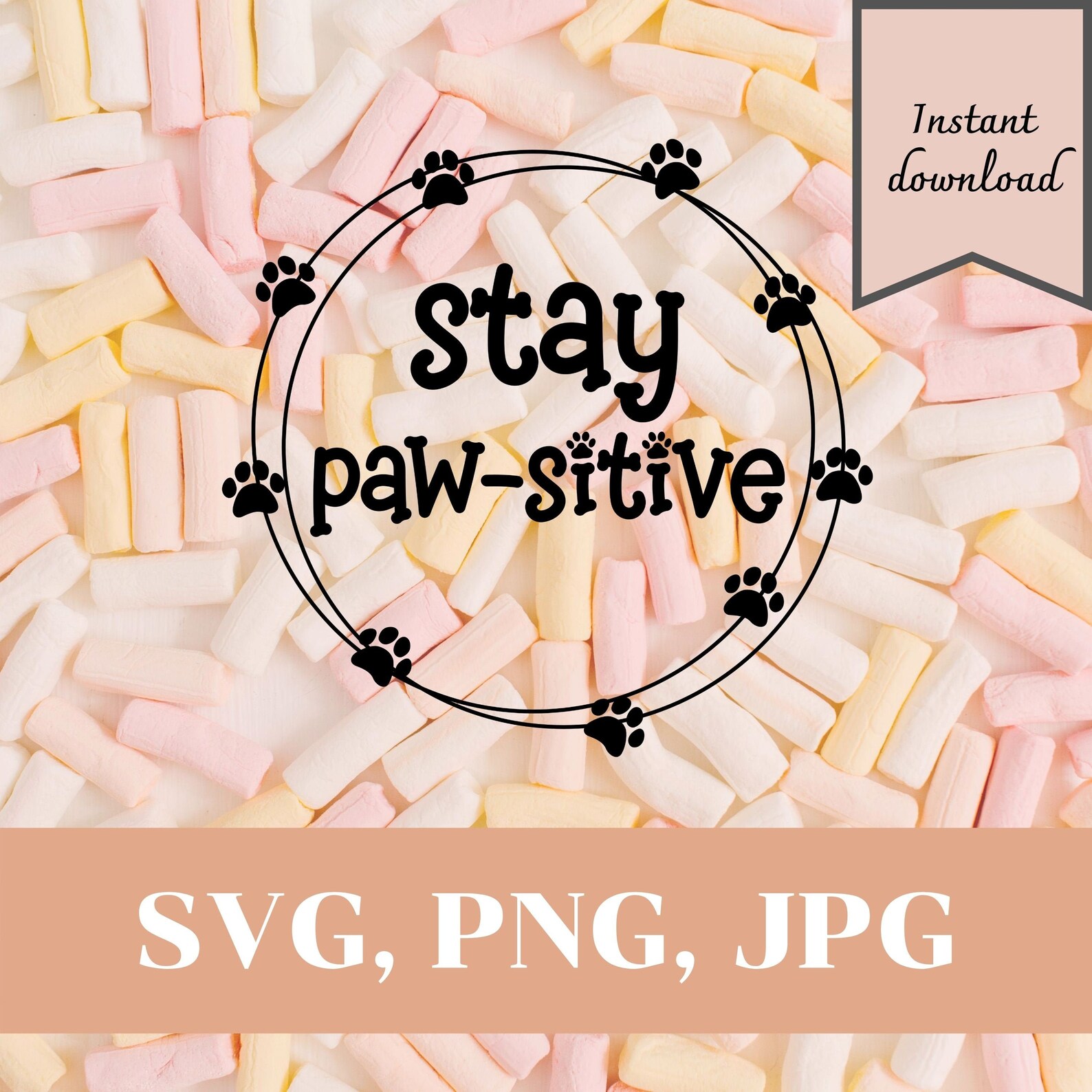 Stay Pawsitive SVG, Pet Lover SVG, Pet Lover Gift, Dog Lover Digital ...