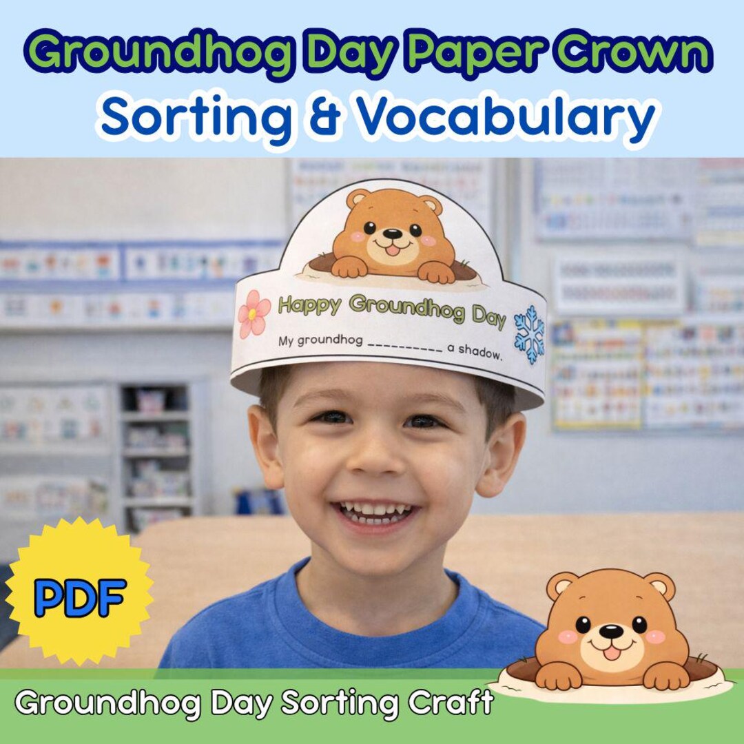 Groundhog Day Paper Crown | Spring Vs Winter Sorting Craft | Vocabulary ...