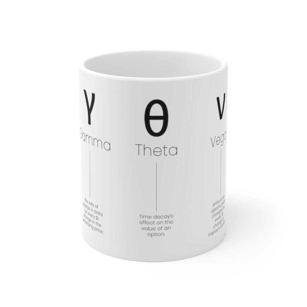 Options Greeks Mug, Options Trader Gift, Day Trader Gift, Stock Market ...