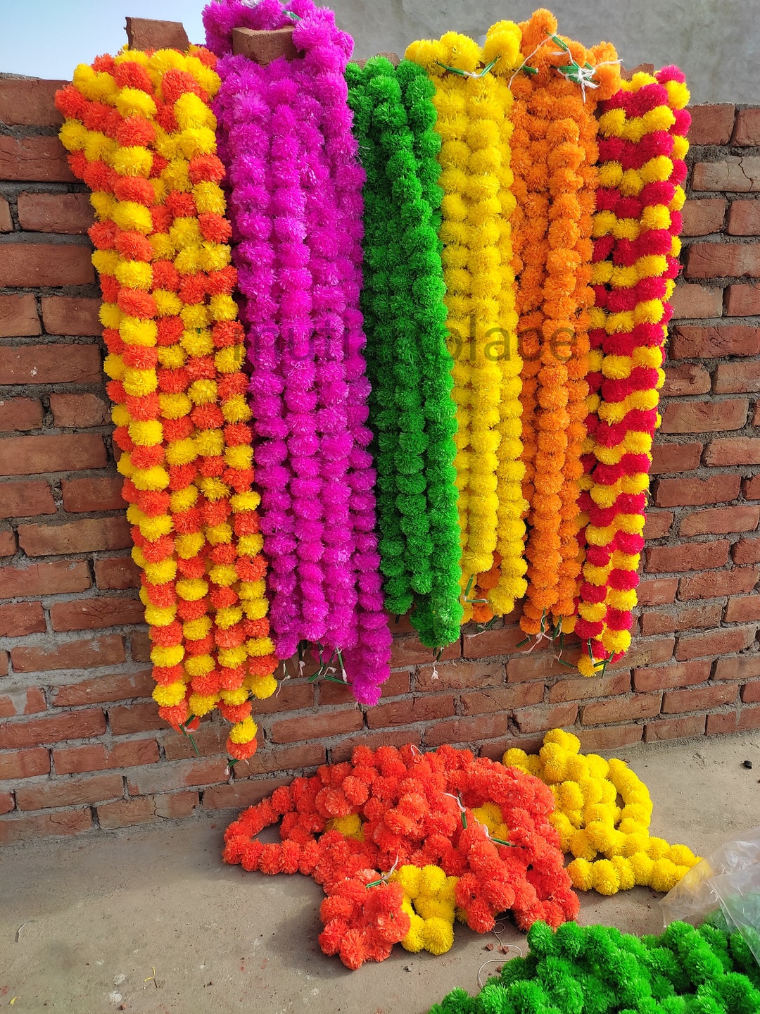 Wholesale Artificial Marigold Flower Garlands Decoration Flower Garland ...