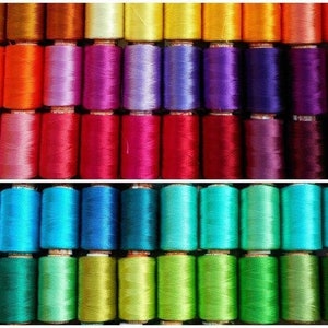 100% Silk Embroidery Thread 800 Yards Spool thread Line Choose Your ...