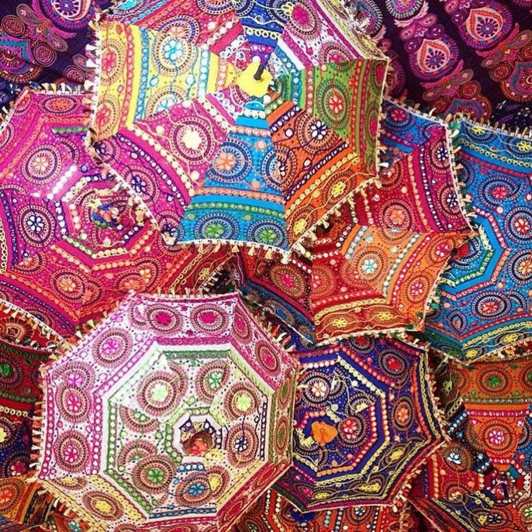 Wholesale Lot of Traditional Indian Designer Umbrella Colorful, Ethnic ...