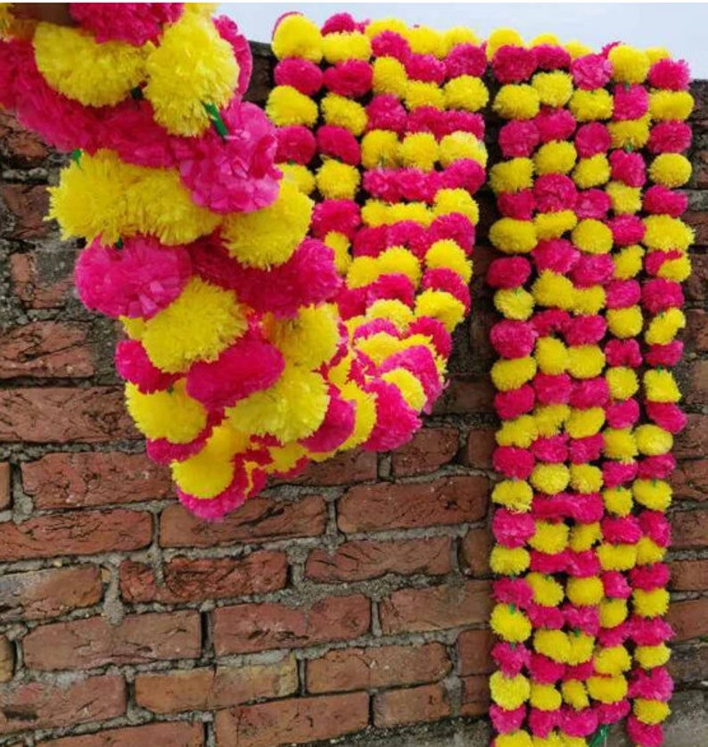 50 Strings Indian Orange Artificial Decorative Orange Flower - Etsy