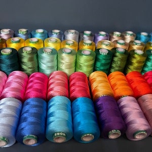 100% Silk Embroidery Thread 800 Yards Spool thread Line Choose Your ...