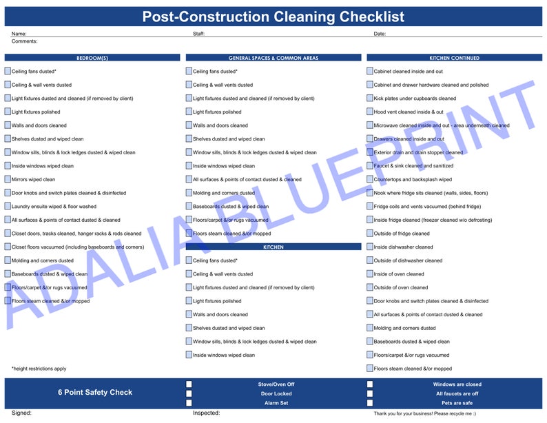 Post construction cleaning checklist - sharpwest