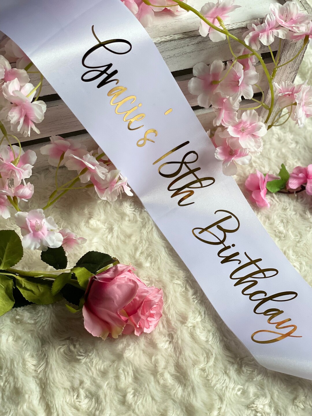 Personalised Birthday Sash / Any Age Sash / Custom Sash / 21st 18th ...