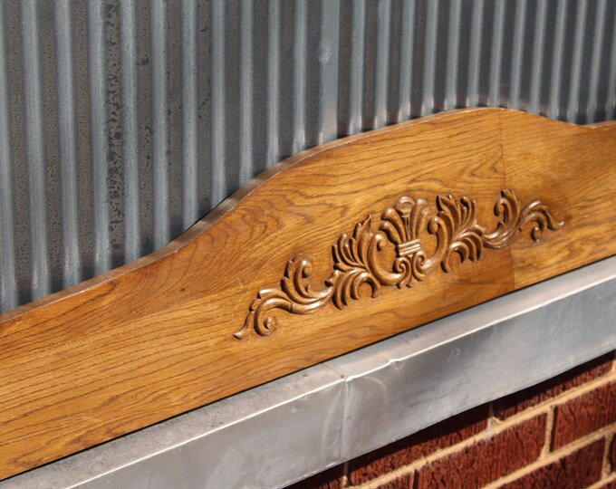 Long Oak Pediment With Carved Designs | Architectural Wall Hanging - Etsy