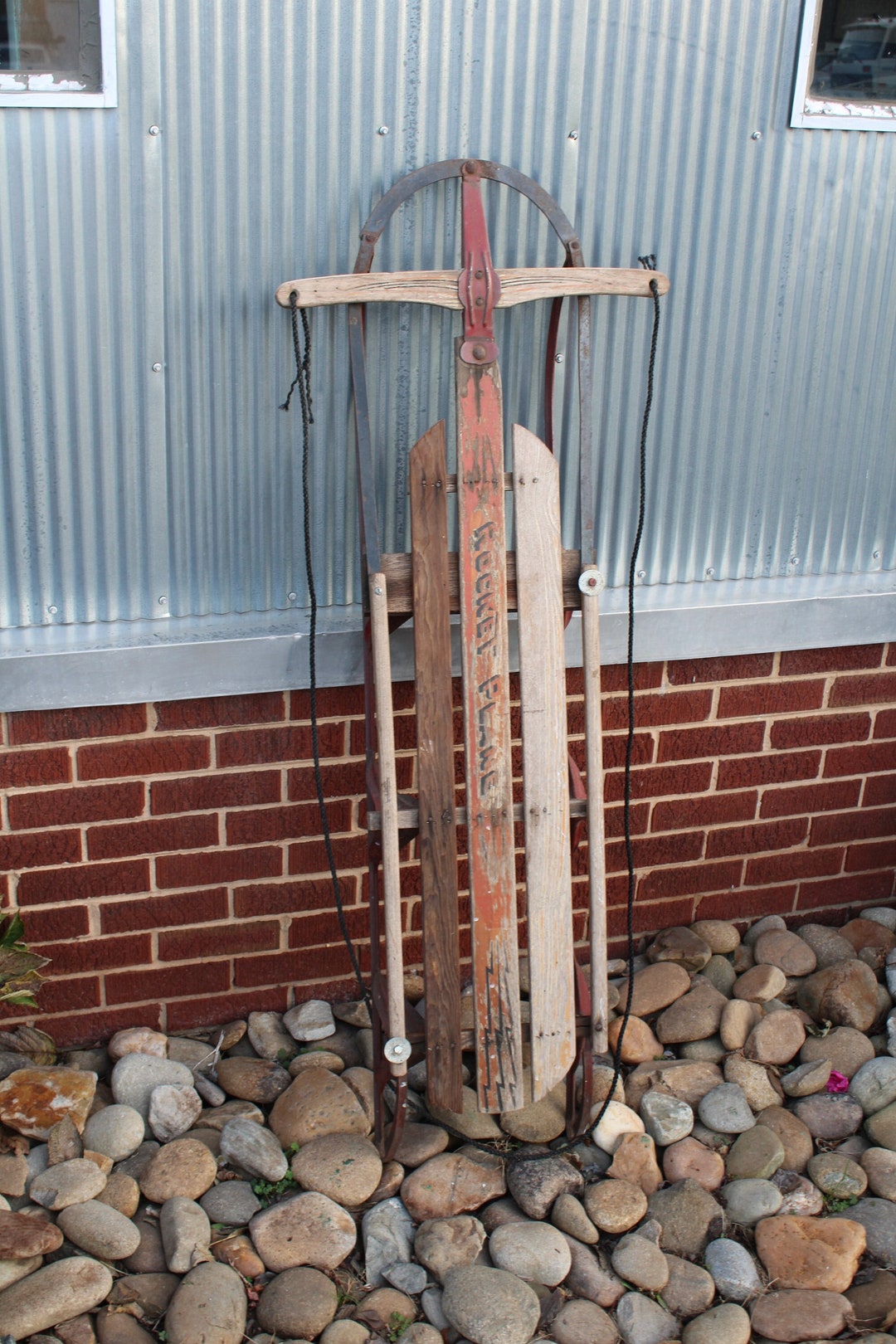 Vintage Snow Sled "rocket Plane" | Winter Decor | Vintage Christmas - Etsy