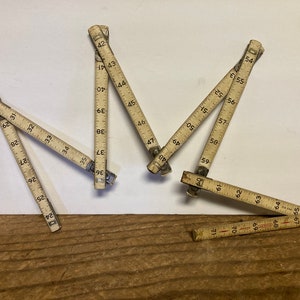 Assortment of Vintage Folding Wooden Measuring Tools Lufkin Folding ...