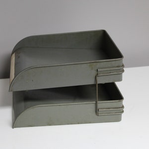 Vintage Metal Two Tier Letter Tray Desk Organizer - Etsy