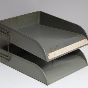 Vintage Metal Two Tier Letter Tray Desk Organizer - Etsy