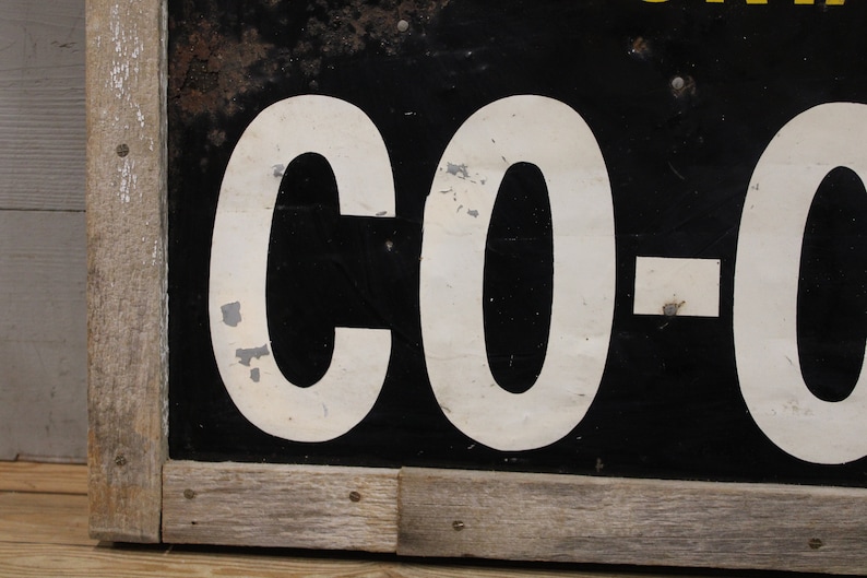 Vintage Metal Transportation Co-op Sign With Wood Frame - Etsy