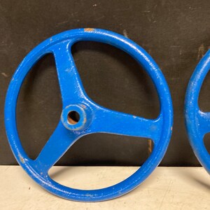 Two Cast Iron Industrial Valve Handles 11.5 Diameter Steampunk Machine ...