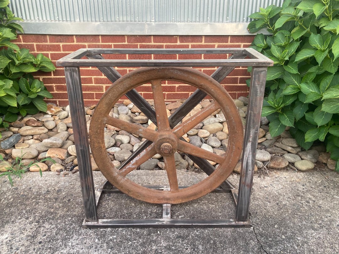Repurposed Industrial Pulley Table Base Industrial Console Table - Etsy