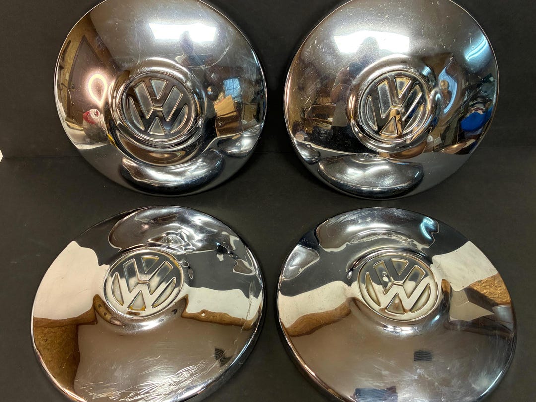 4 Vintage Volkswagen Hubcaps | Vintage VW Hubcaps | Bus or Beetle ...