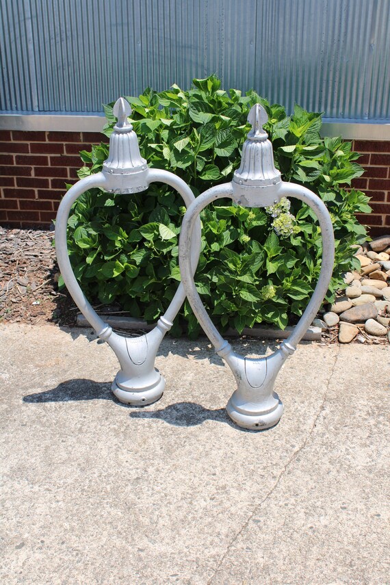 Pair of Vintage Street Lamp Toppers Cast Aluminum - Etsy