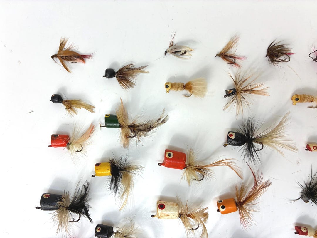 Vintage Popper Lure and Flies | 40+ Pieces | Fishing and Angler ...