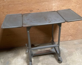 TYPEWRITER DESK, Student Desk, Vintage Adjustable Metal Table ...