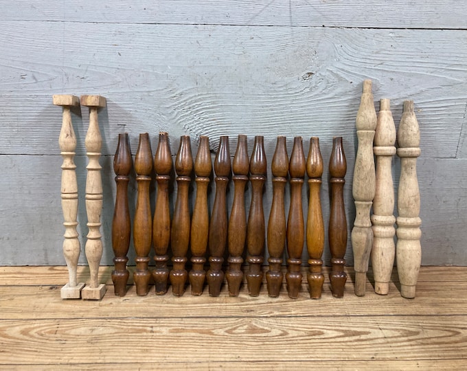 15 Assorted Wooden Spindles | Wood for Crafts | Wooden Christmas ...