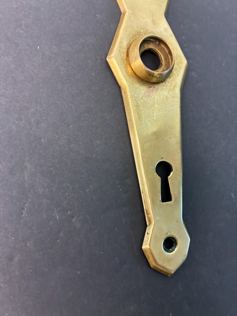 Vintage Art Deco Geometric Brass Door Escutcheon | Keyhole Plates ...