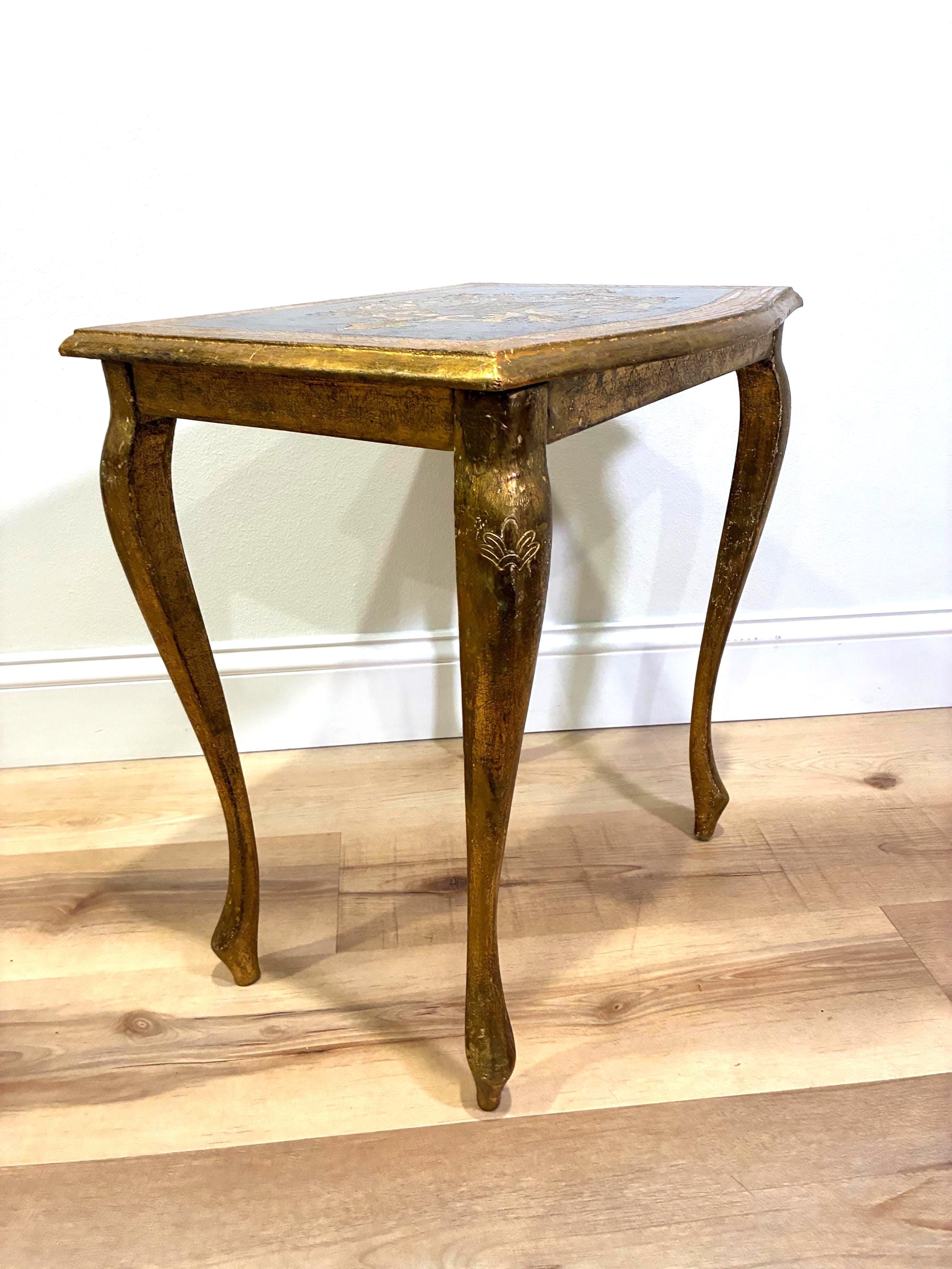 Vintage Florentine Table | Italian Gilt Wooden Table - Etsy