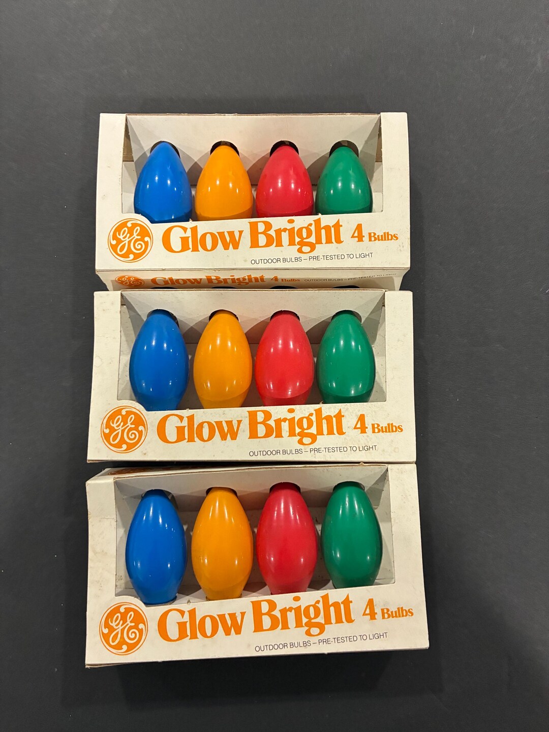Vintage General Electric Glow Bright Christmas Light Bulbs - Three ...