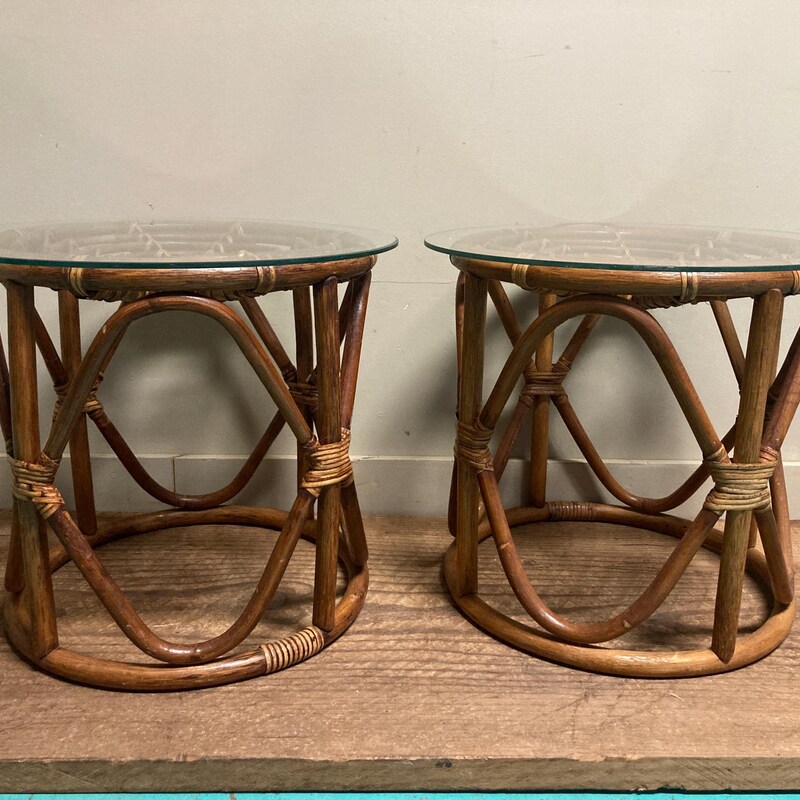 Rattan End Table - Etsy