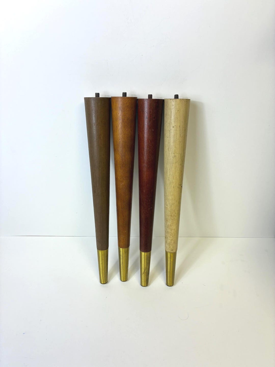 Vintage Metal Tipped Tapered 14" Tall Midcentury Table Legs | MCM Legs ...