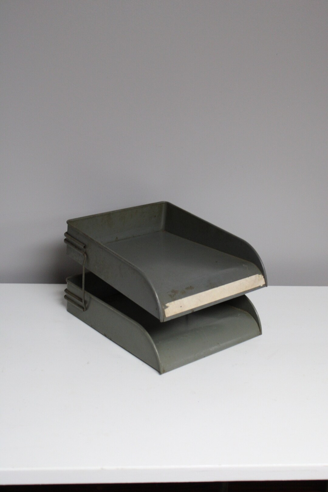 Vintage Metal Two Tier Letter Tray Desk Organizer - Etsy