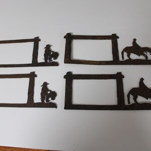 Four Metal Cowboy Picture Frames - Etsy