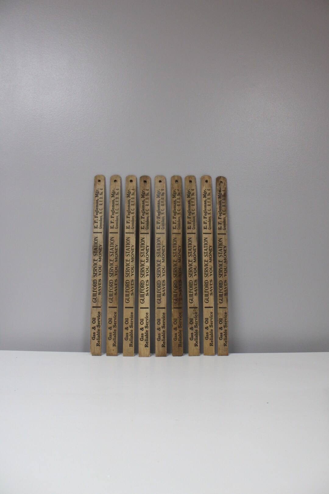 Nine Vintage Automotive Gas Tank Measuring Sticks | Guilford Service ...