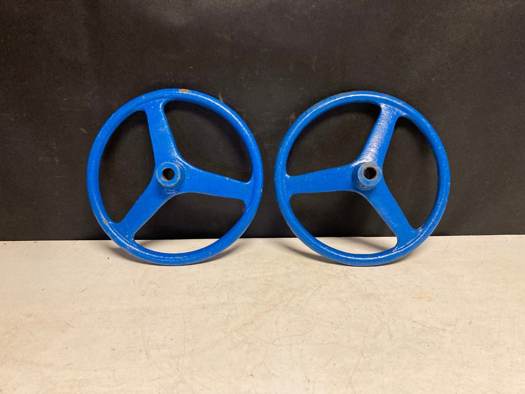 Two Cast Iron Industrial Valve Handles 11.5 Diameter Steampunk Machine ...