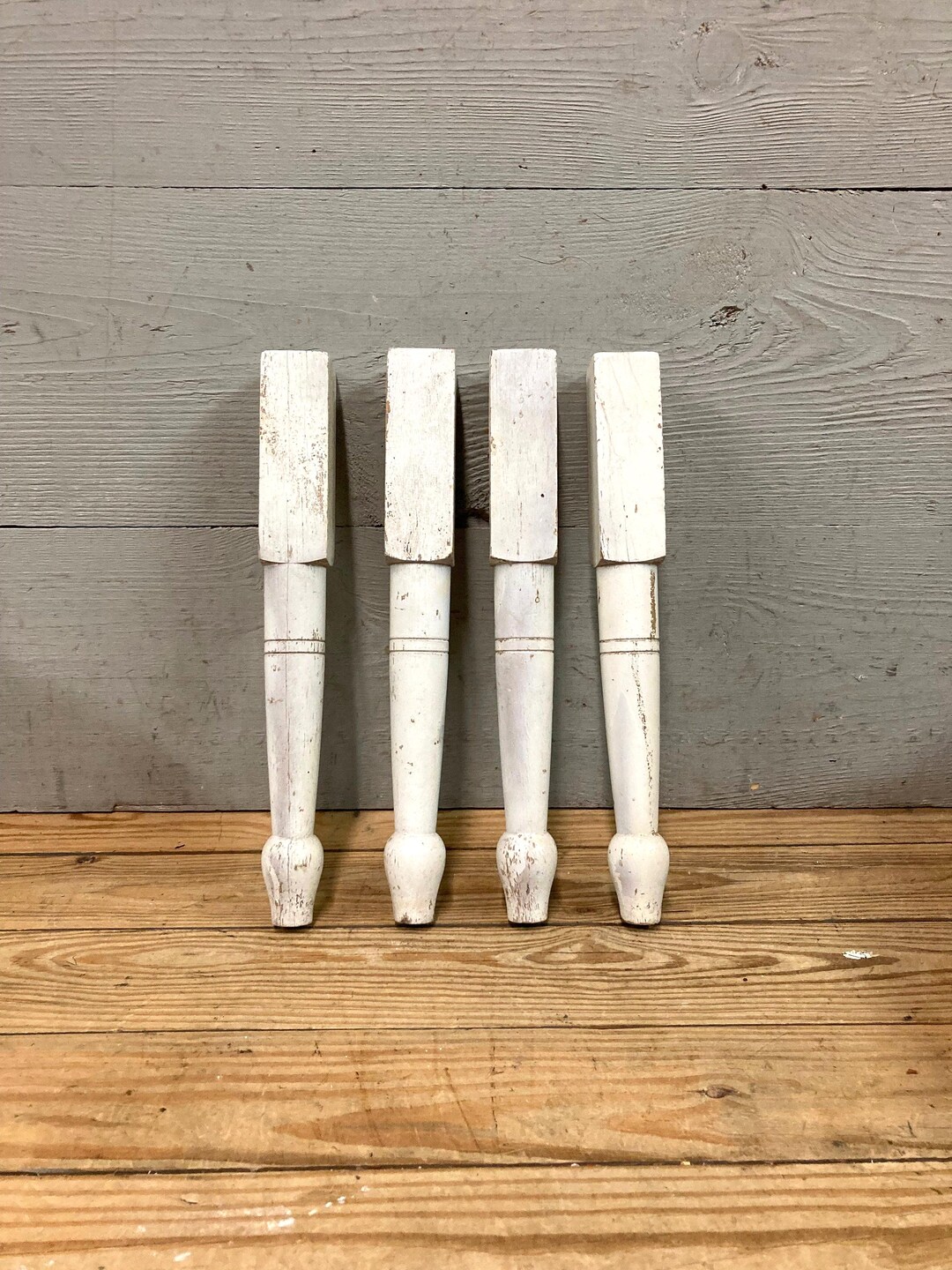 Weathered Distressed 11.5" Tall Wood Table Legs - Set of 4 | Spindles ...
