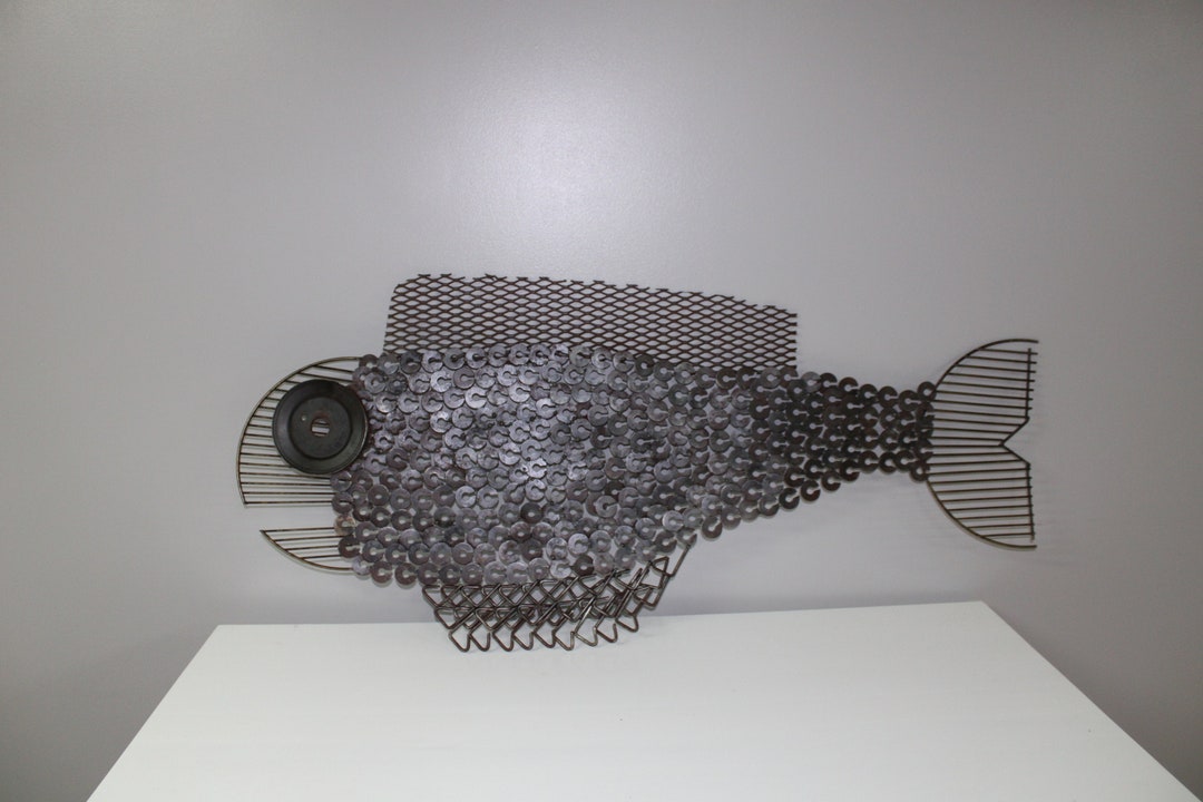 Large Welded Art Metal Fish | 4 Foot Fish Wall Sculpture - Etsy
