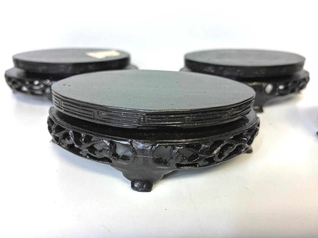 4 Chinese Wooden Sculpture Bases | Display Stands - Etsy