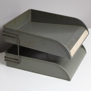 Vintage Metal Two Tier Letter Tray Desk Organizer - Etsy