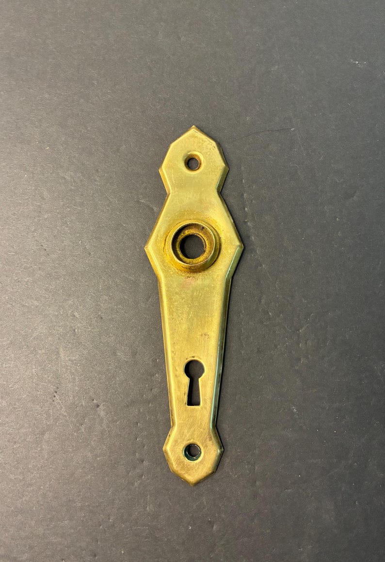 Vintage Art Deco Geometric Brass Door Escutcheon | Keyhole Plates ...