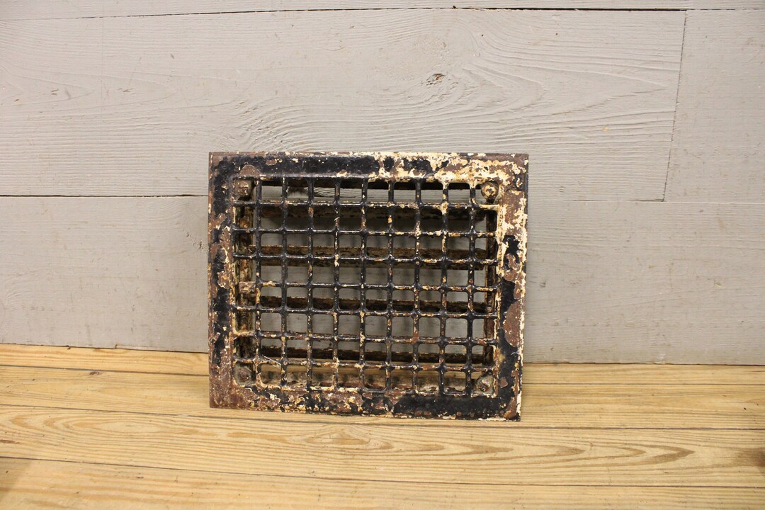 Antique Cast Iron Register | Heat Grate Cover With Louvers - Etsy