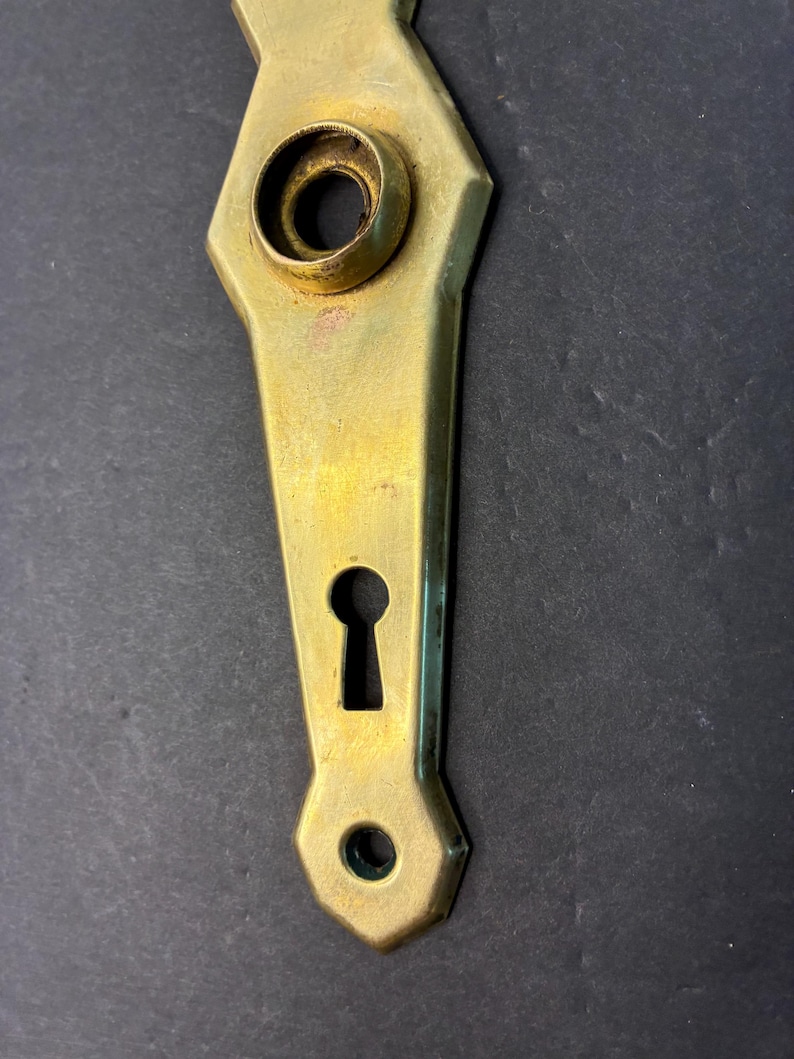 Vintage Art Deco Geometric Brass Door Escutcheon | Keyhole Plates ...
