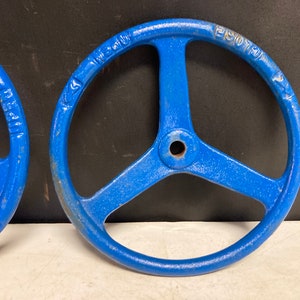 Two Cast Iron Industrial Valve Handles 11.5 Diameter Steampunk Machine ...