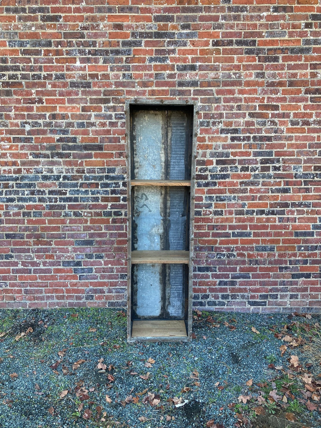 Repurposed Fireworks Cabinet Book Shelf Galvanized and Natural Wood ...