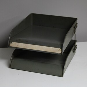 Vintage Metal Two Tier Letter Tray Desk Organizer - Etsy