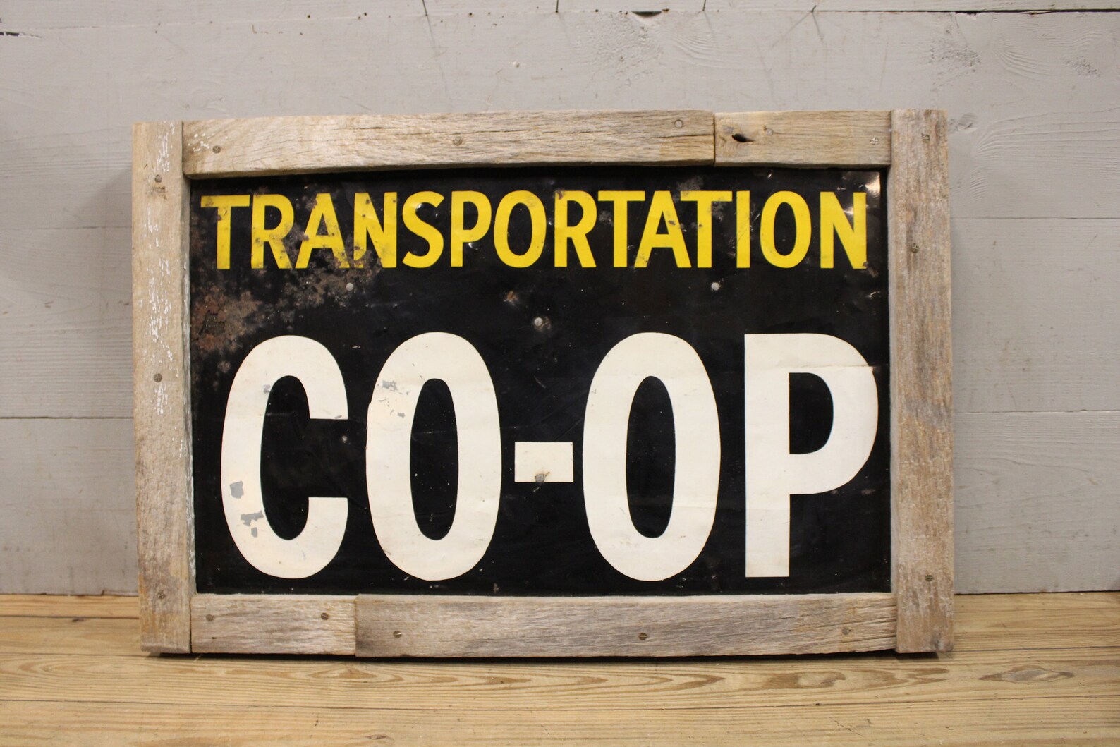 Vintage Metal Transportation Co-op Sign With Wood Frame - Etsy
