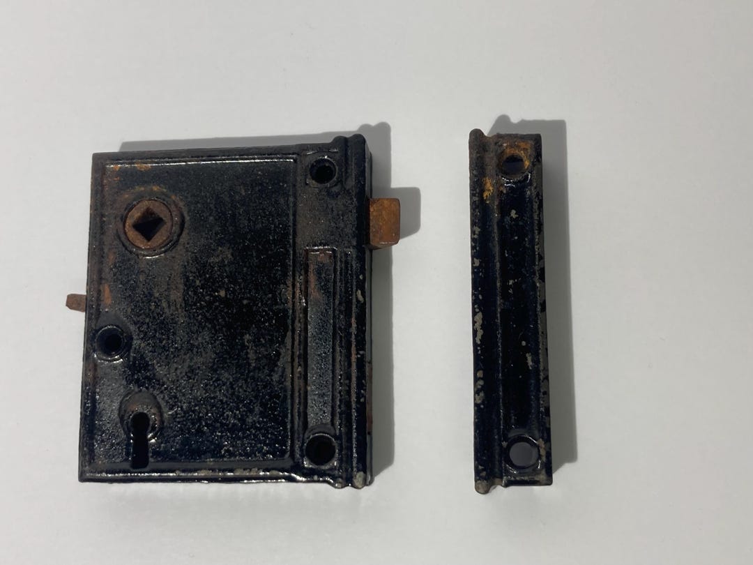 Pair of Antique Door Locks With Catch Plates | Rim Lock | Historic ...