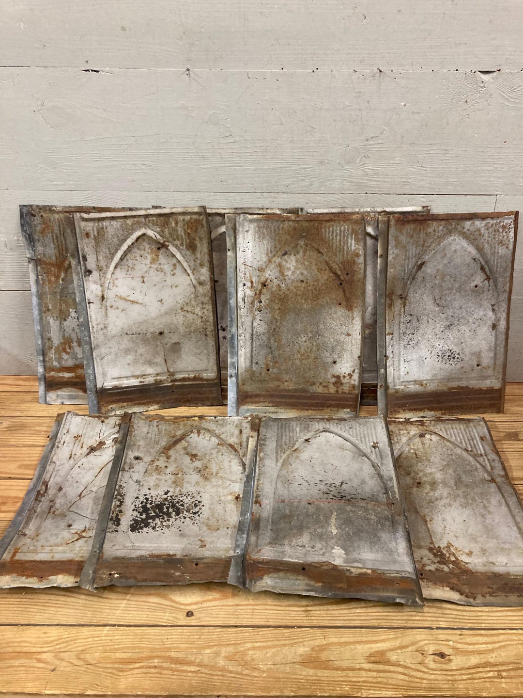 10 Vintage Embossed Metal Roofing Shingles - Etsy