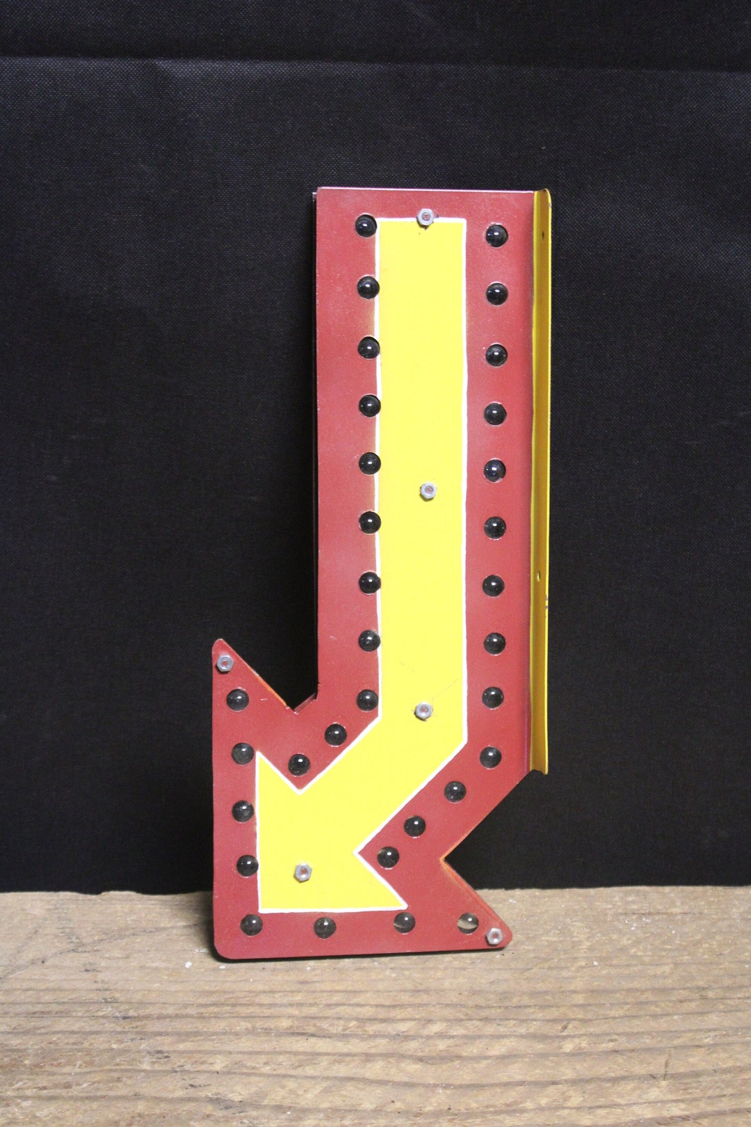 Handmade Metal Arrow Flange Sign With Marble Accents - Etsy